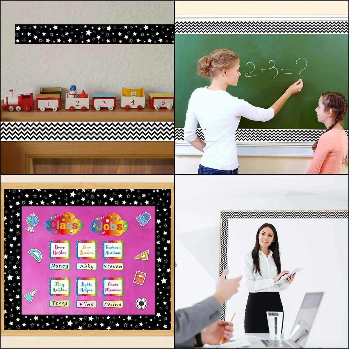 Bulletin Board Border For Classroom Decoration Wall Decor Trim Black ...