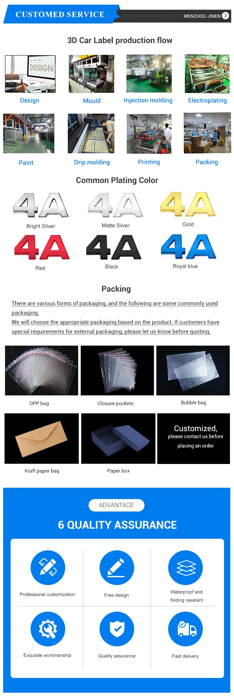 Abs Plastic 3d Logo Chrome Letter Badge Emblem Motor Bike Decorative ...