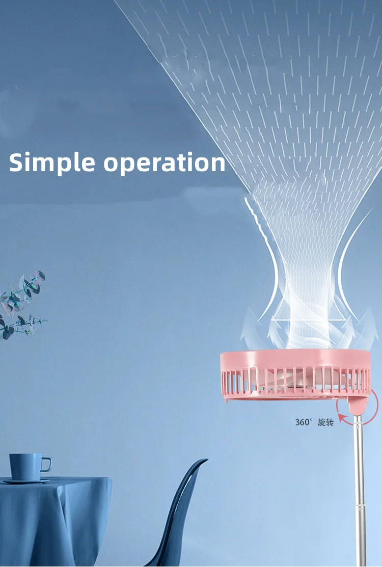 18 Inch Stand Fan Folding Convenience Mini Fan Portable Rechargeable ...