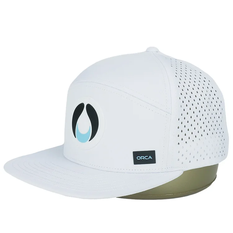 Custom logo waterproof Performance laser perforated 5 panel hat water ...