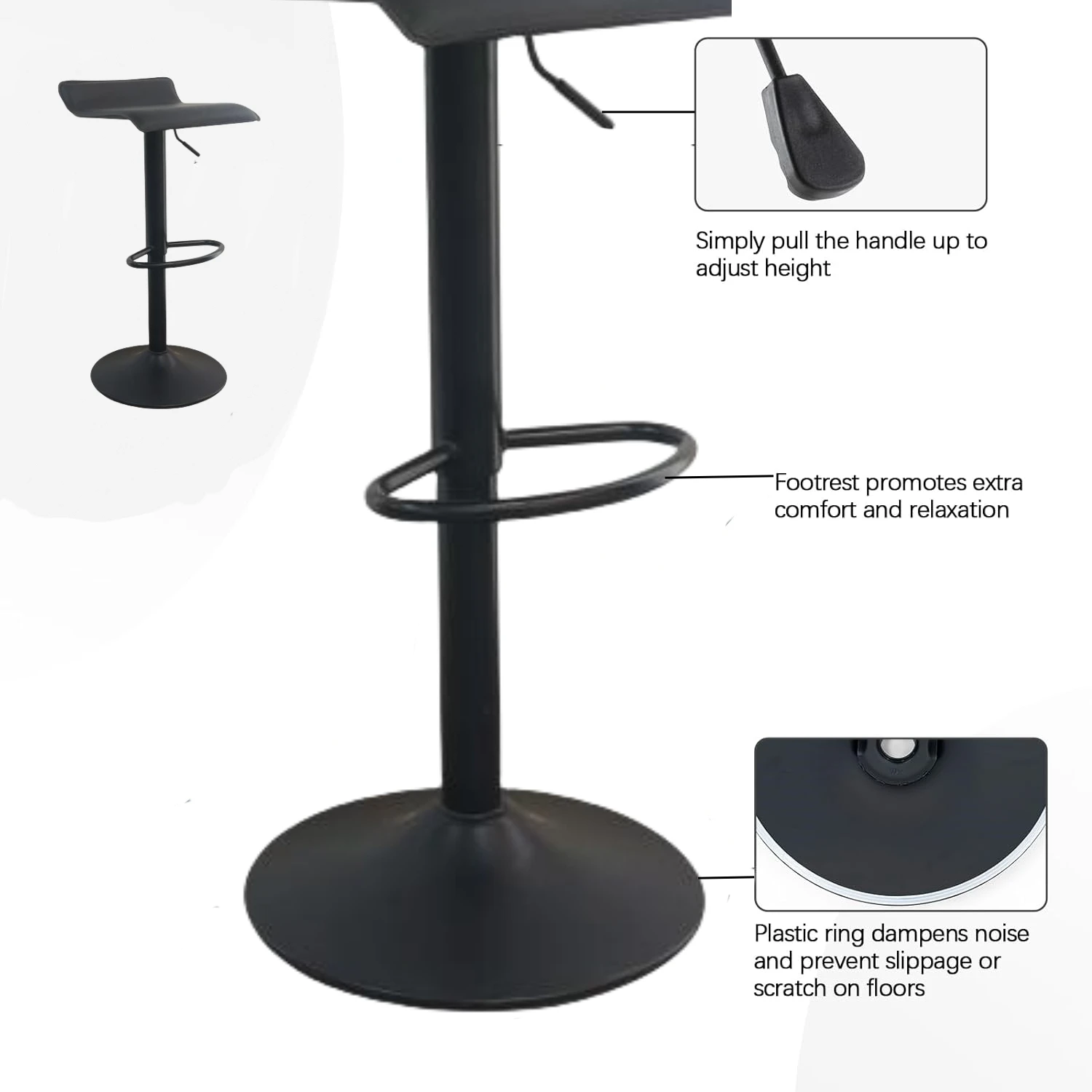 Modern Fashion Office Swivel Stool With Lift Stairs Salon Equipment Pu ...