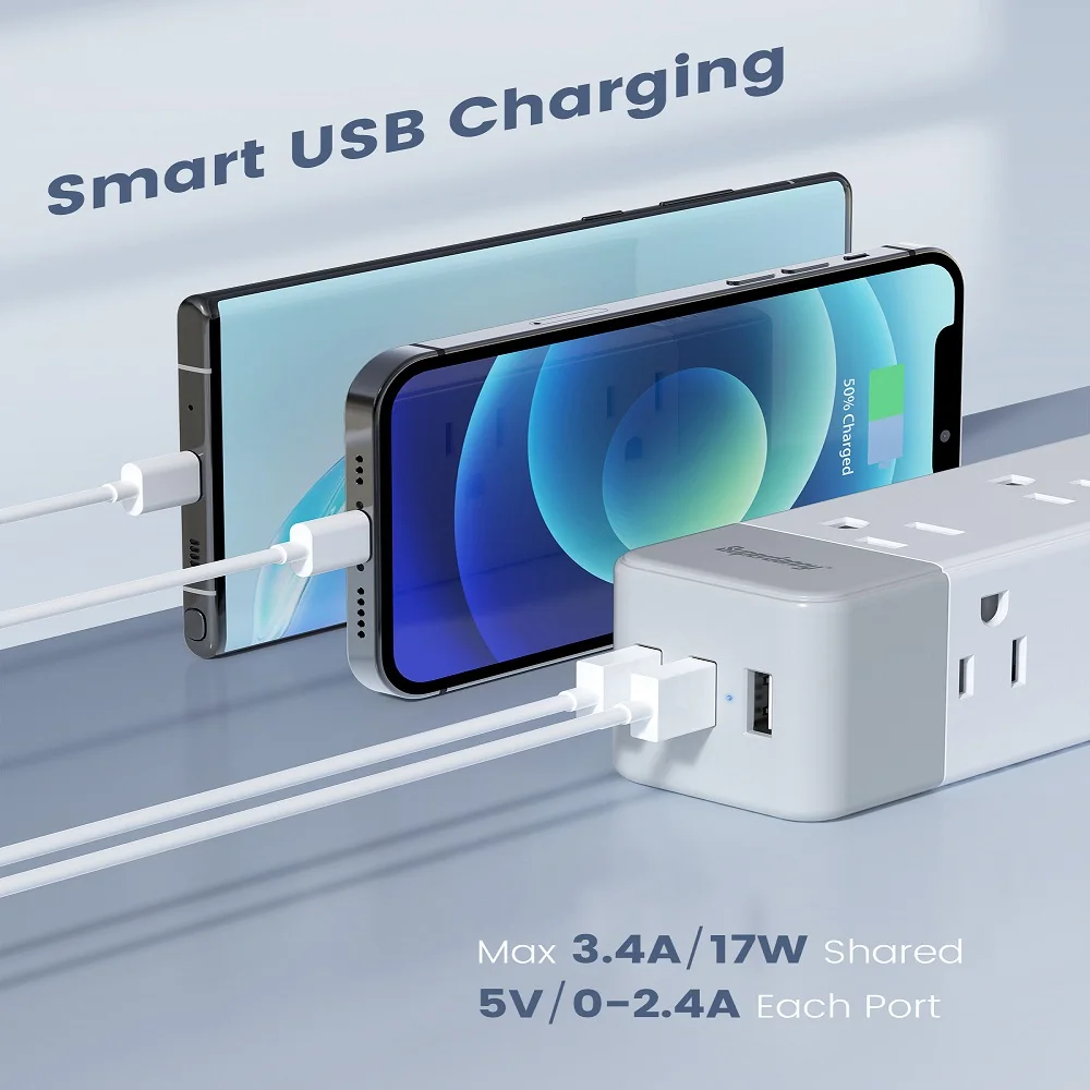 High-quality 220v 230v Surge Protector 9 Ac Sockets 3 Usb Ports Long ...