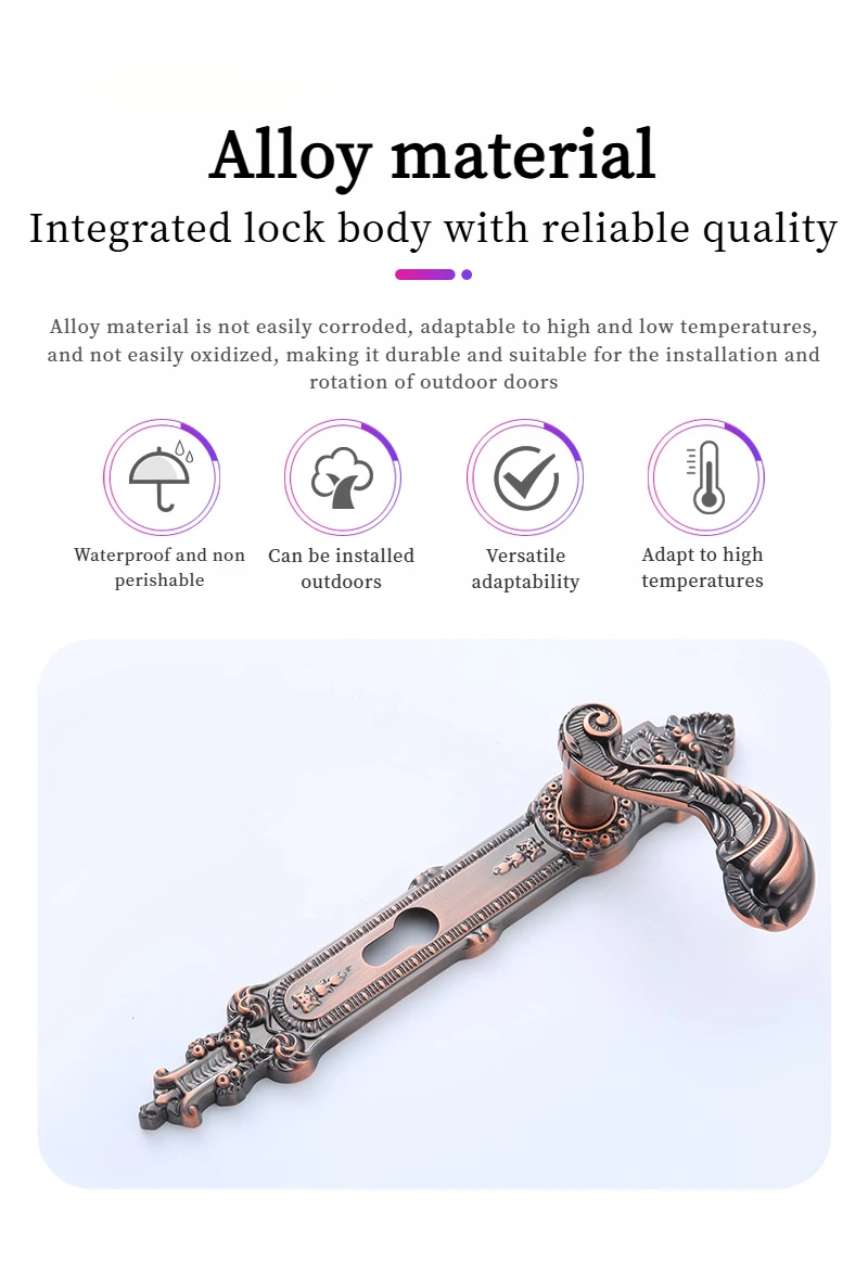 European Renaissance-Style Mechanical Door Lock Durable and Anti-Theft ...