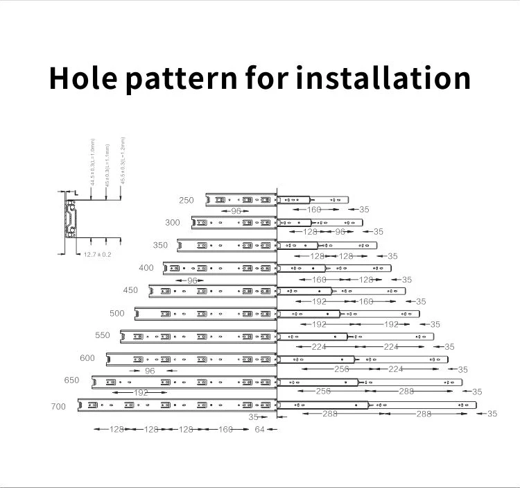 BOKE Ball Bearing Drawer Slides - Durable & Smooth