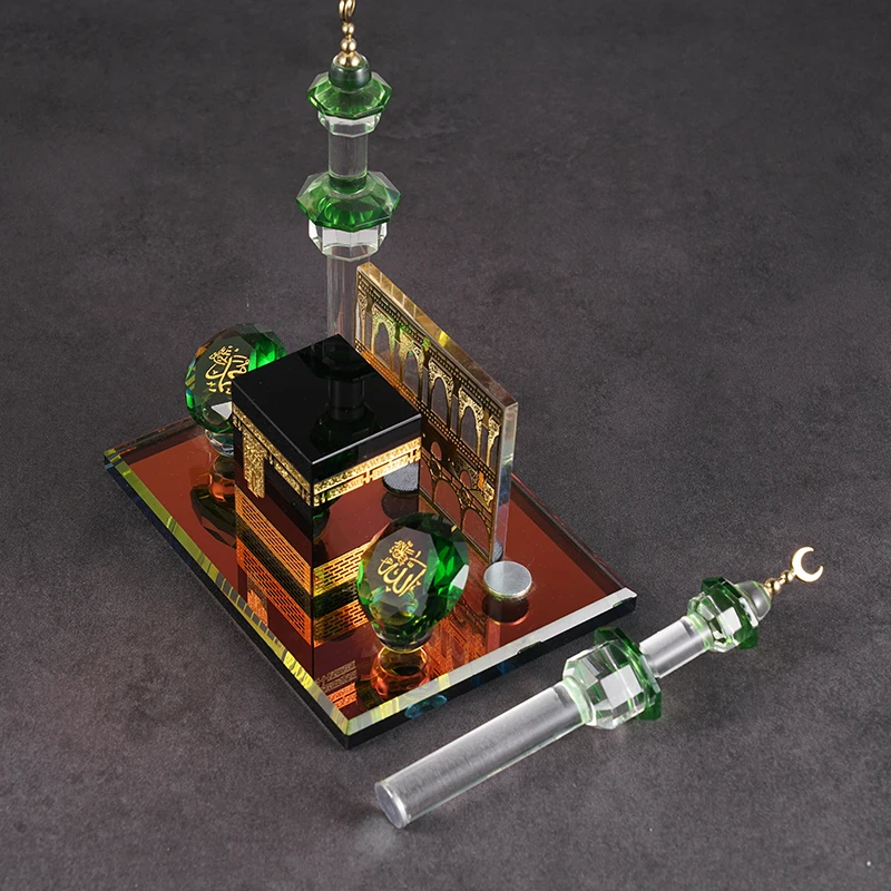 Muslim Islamic Kaaba Clock Tower Model Gifts Holy Crystal Model Of ...