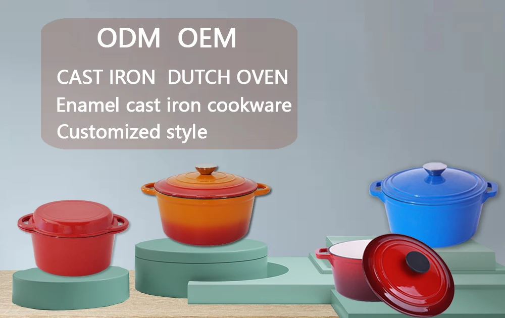 Enameled Cast Iron Dutch Oven Kitchen Cookware Soup Stock Pots ...