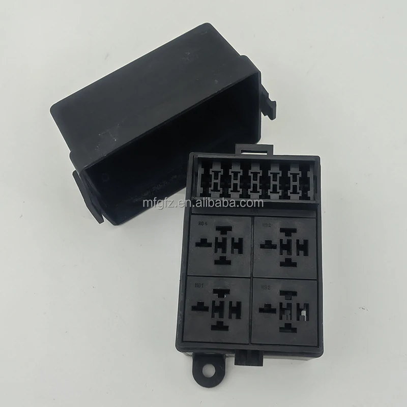 Automotive 6 Way Fuse Box Relay Module with 4 Relay Sockets Fuse ...
