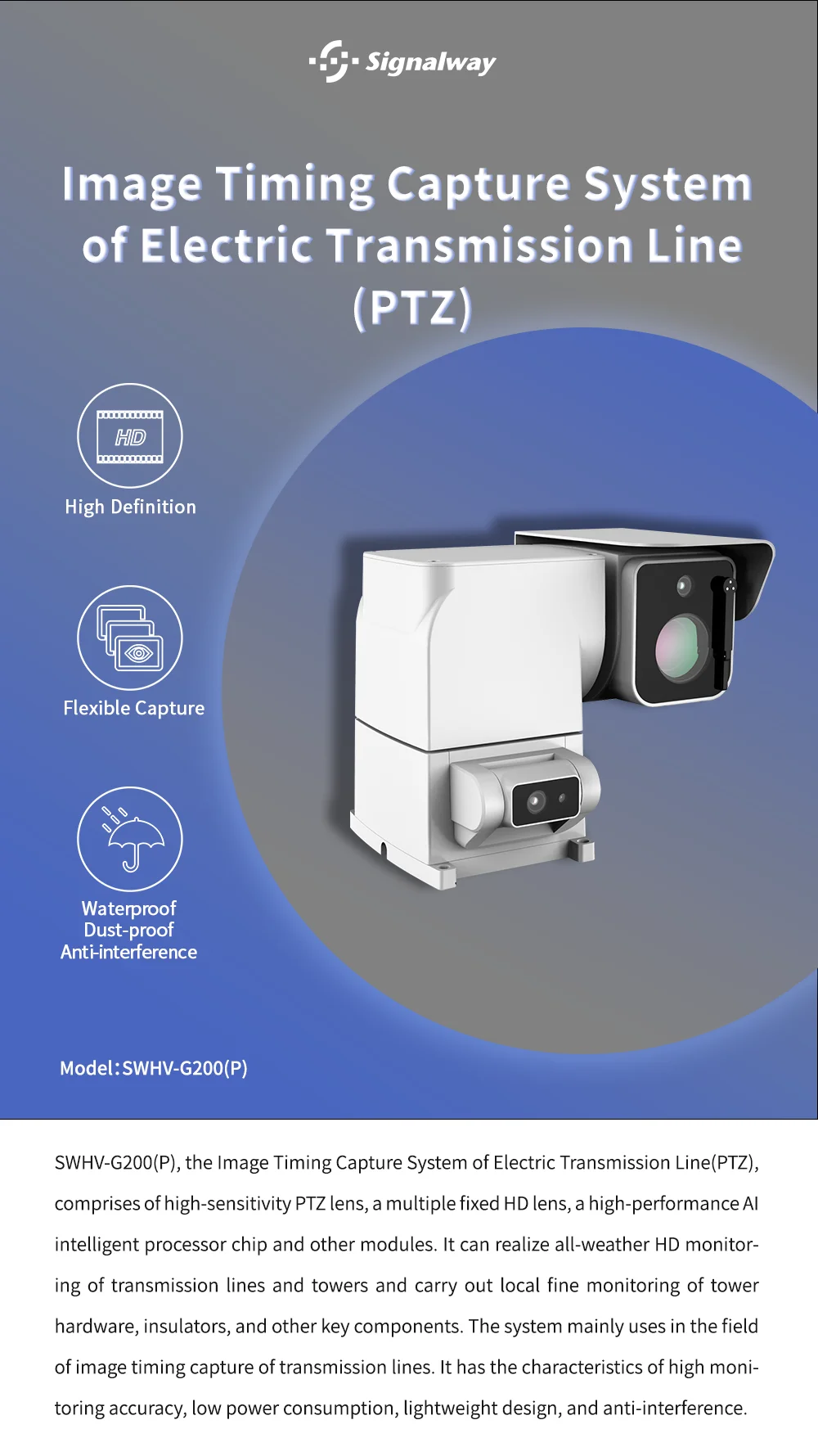 Signalway Timing Capture Ptz Power Gird Surveillance Outdoor Monitoring ...