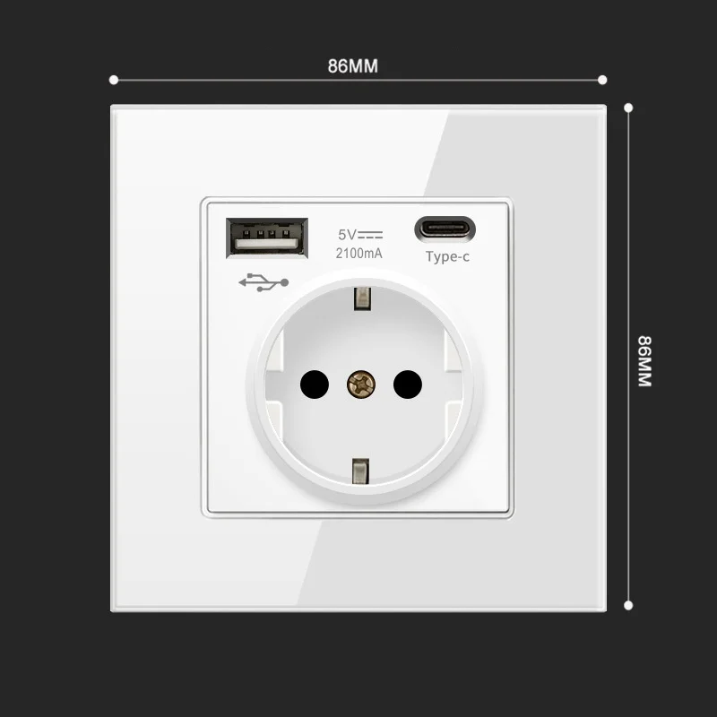5v 2100ma Charging Port,Ac 110v-250v,Overload Protection,Usba+usbc 16a ...