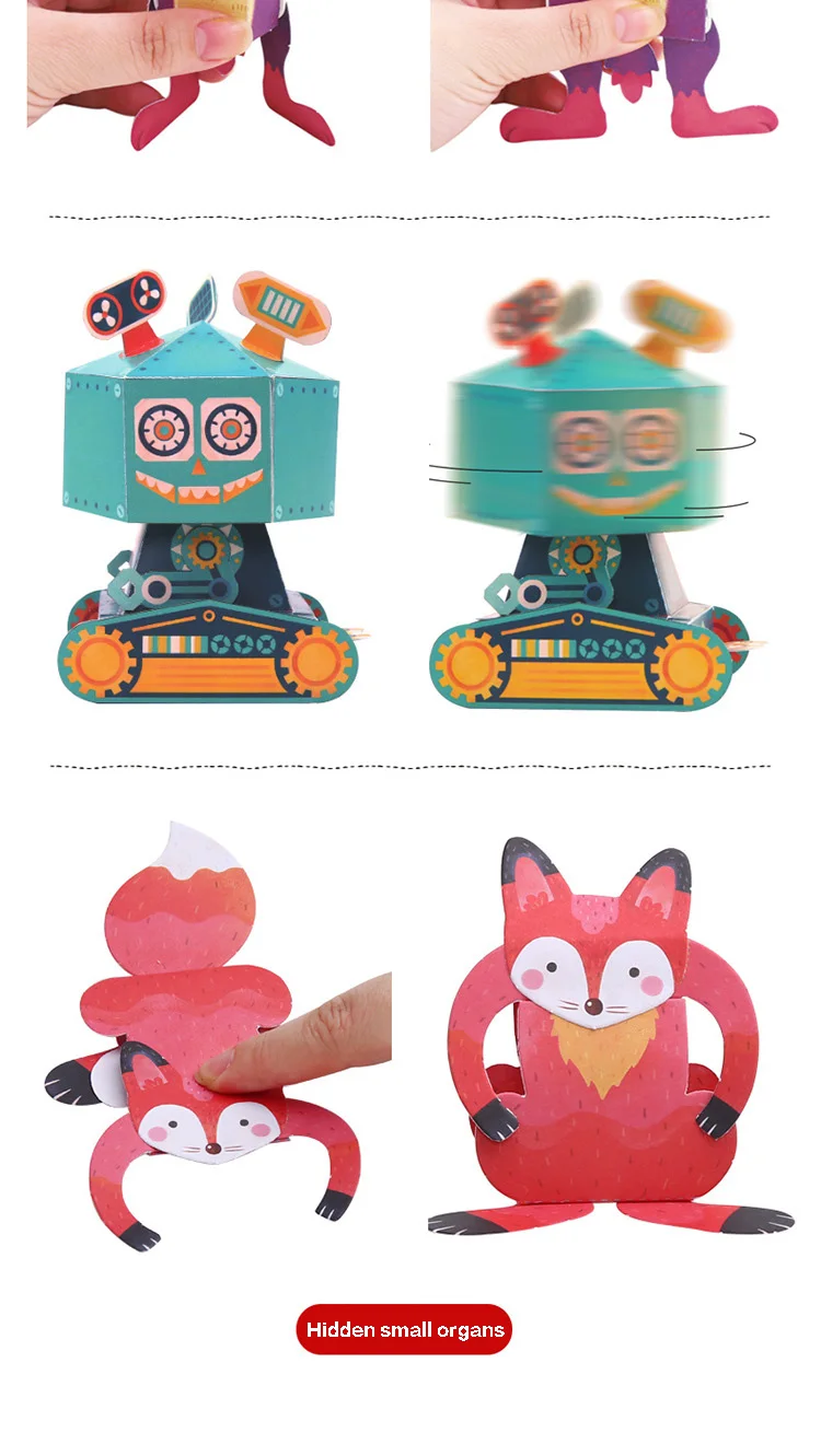 Children's DIY Paper Crafts - Colorful 3D Organs & Animals