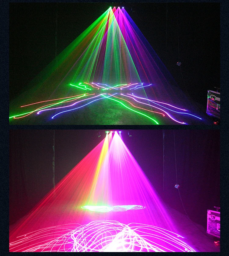 Four Head 4 Eyes RGB Violet Stepper Motor Laser DMX Show