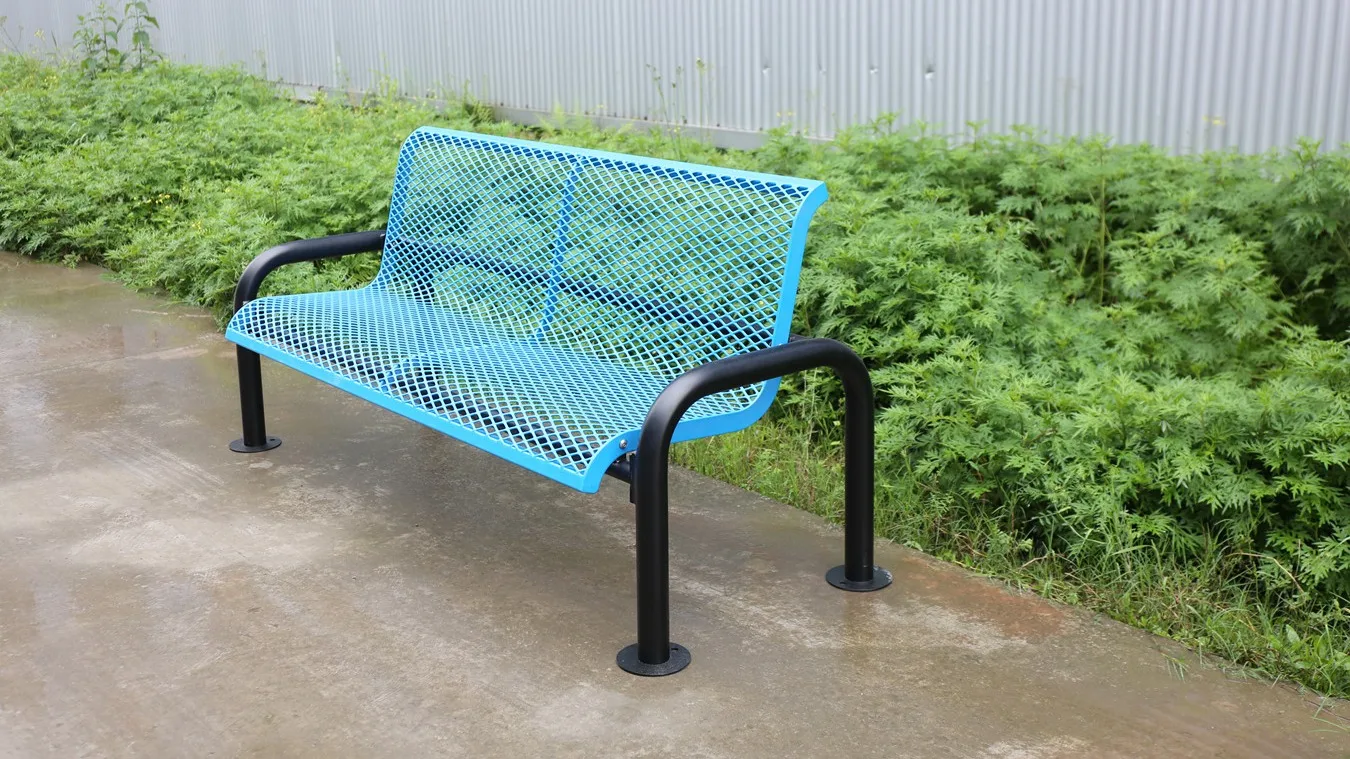 Outdoor Furniture Metal Mesh Bench Seat Outside Public Park Steel Bench ...