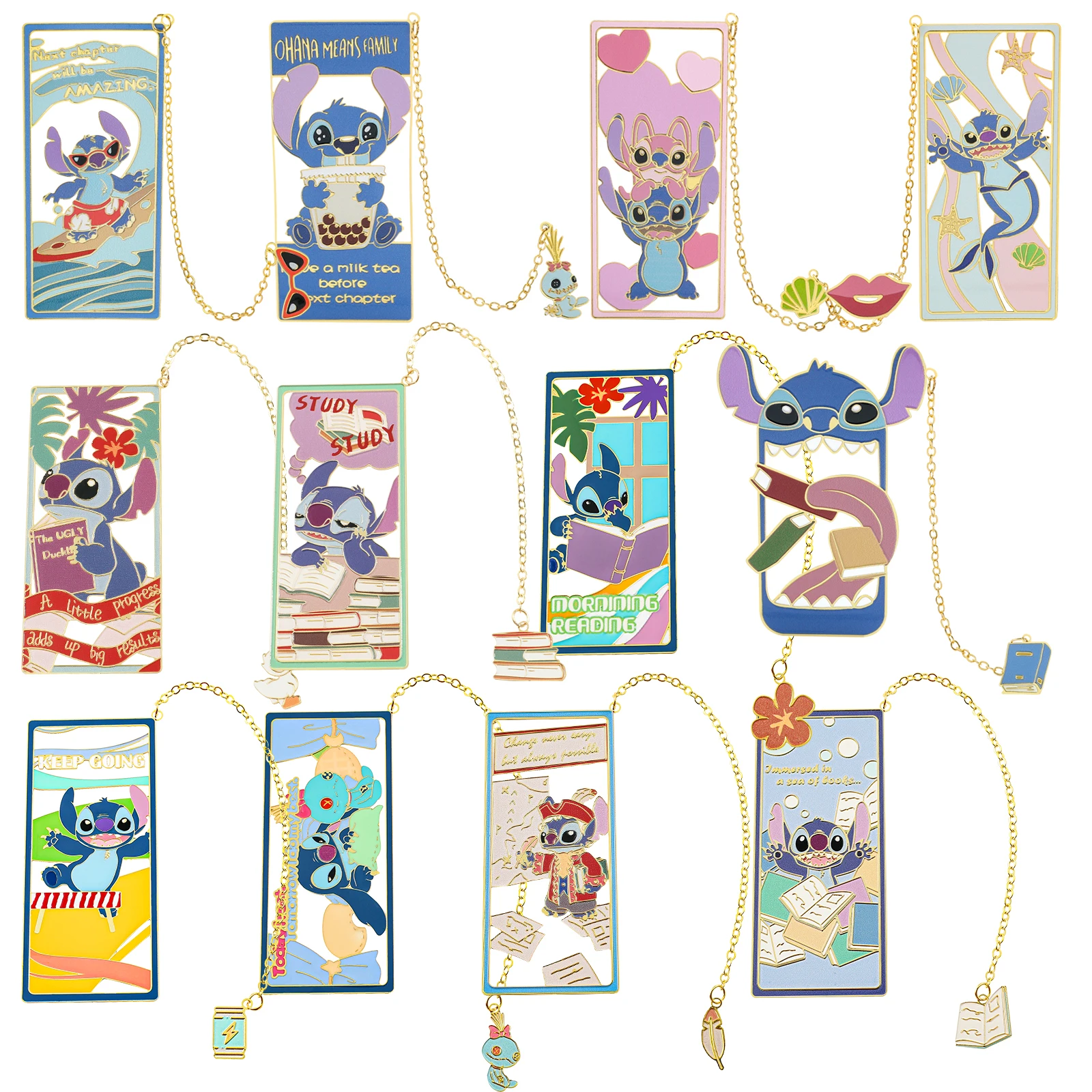 Anime Lilo & Stitch stich Ohana Means Family Reading Lovers Bookmark ...