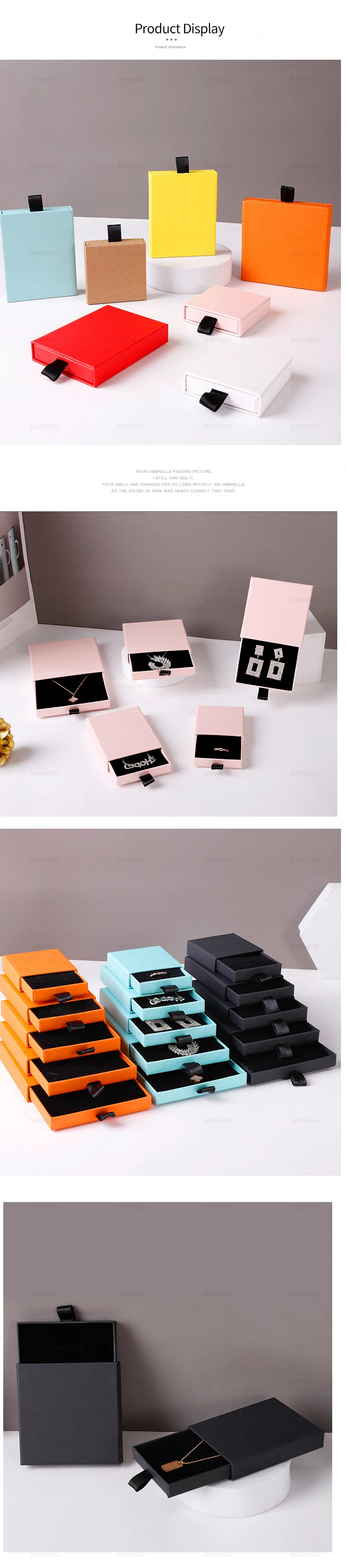 Shi Sheng Fashion Colorful Paper Drawer Jewelry Box For Necklace ...