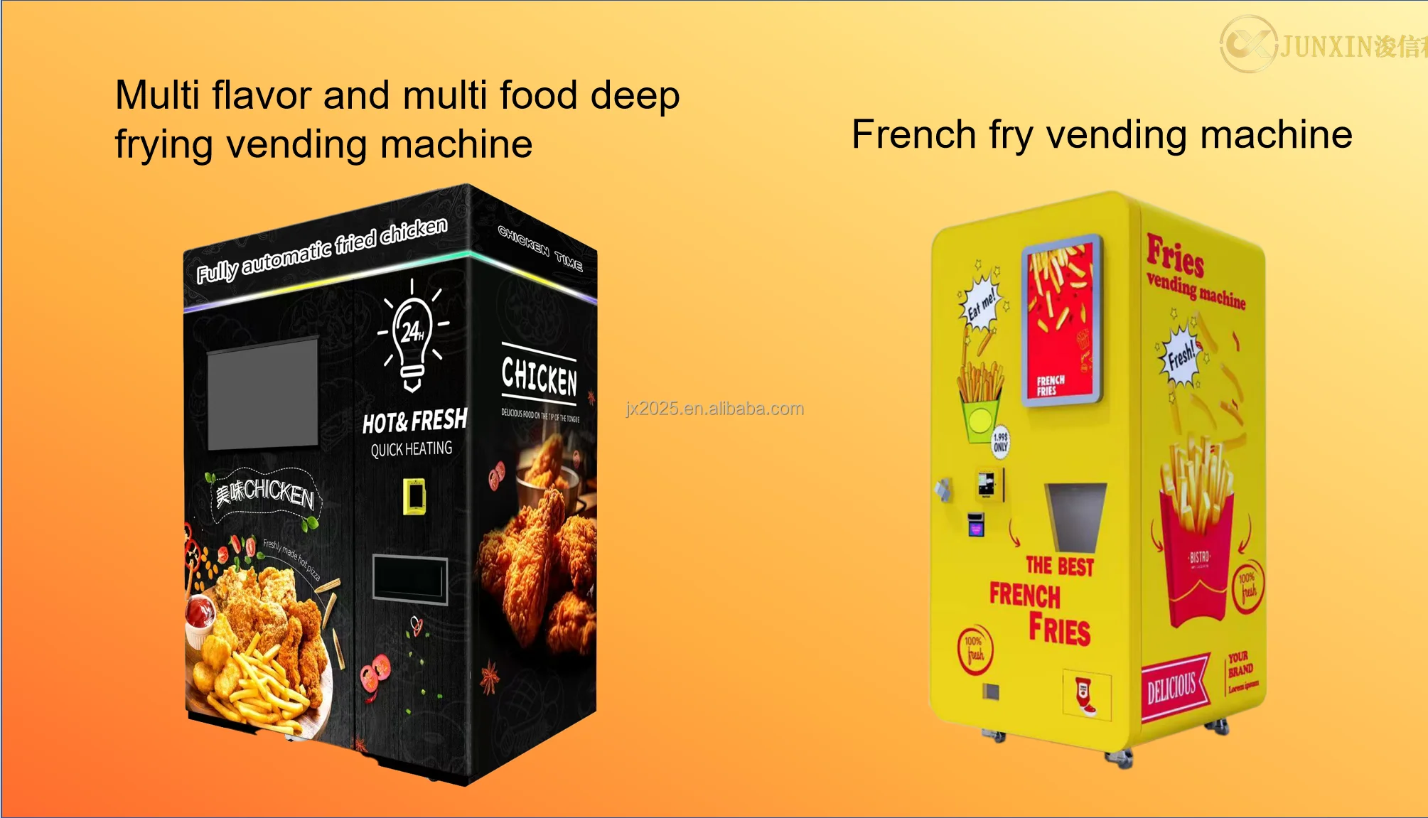 French Fries & Potato Chips Vending Machine Fully Automatic Double Oil ...