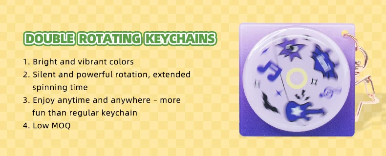 Custom Anime Acrylic Keychain Charm - Double Rotating ODM