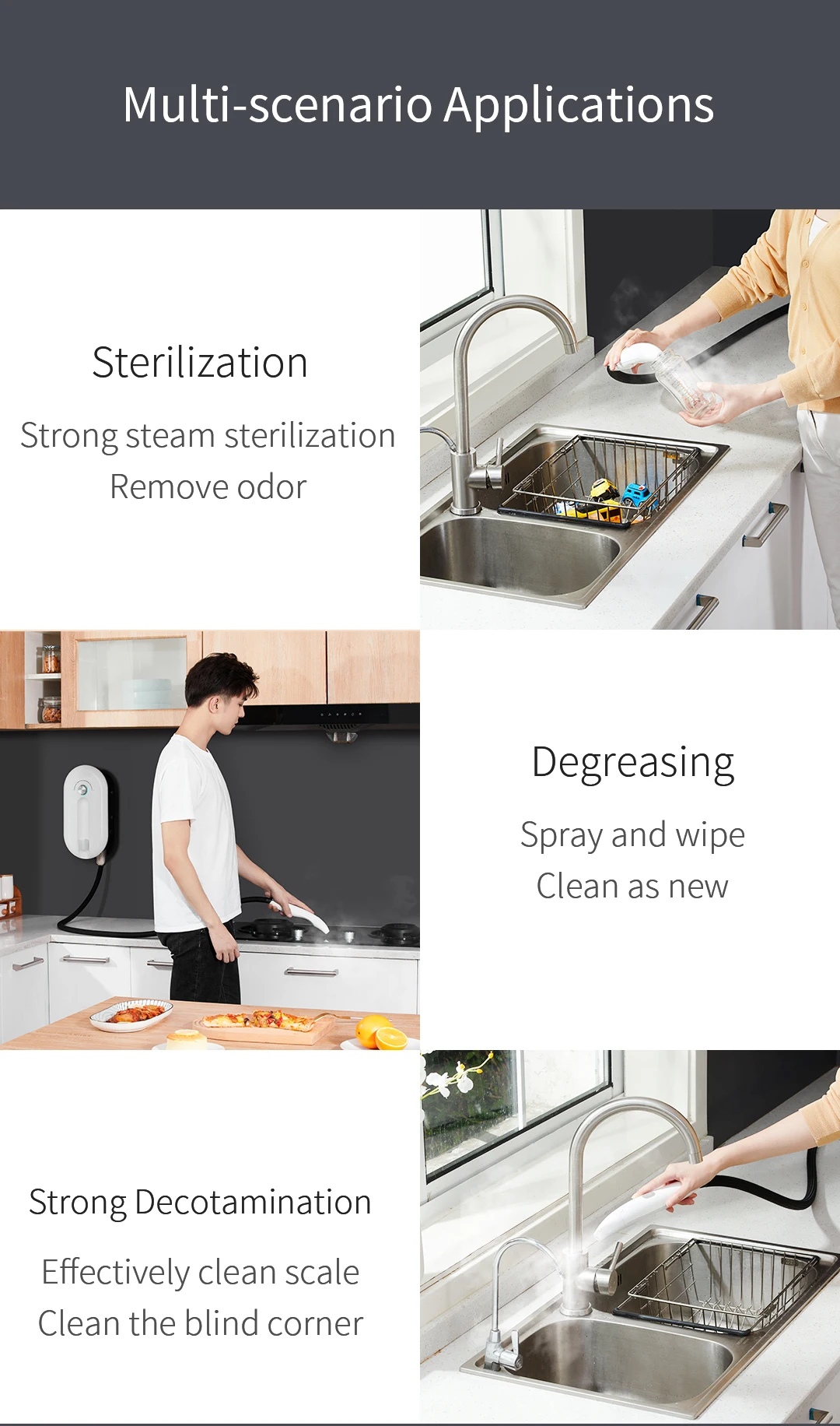 Dayoo New Brand No Detergent Kitchen Smart Steam Cleaner Portable ...