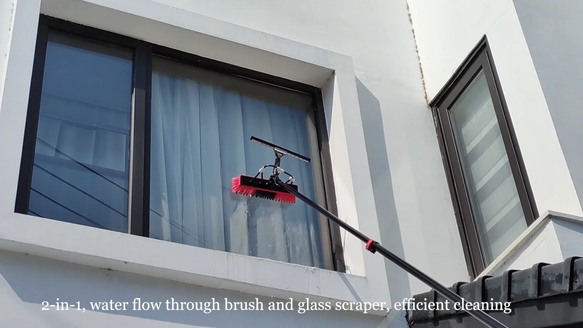 Xining Window Cleaning Pole Telescopic Water Fed Pole Brush With Scraper System - Buy Water Fed ...