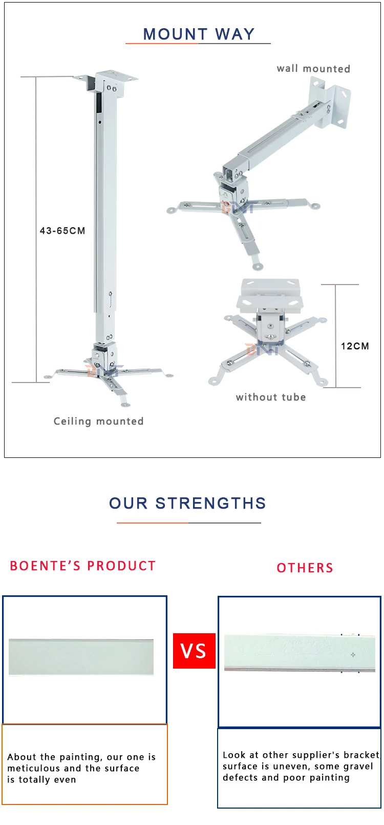 Universal Steel Projector Wall Ceiling Projector Mount Bracket With 43 ...