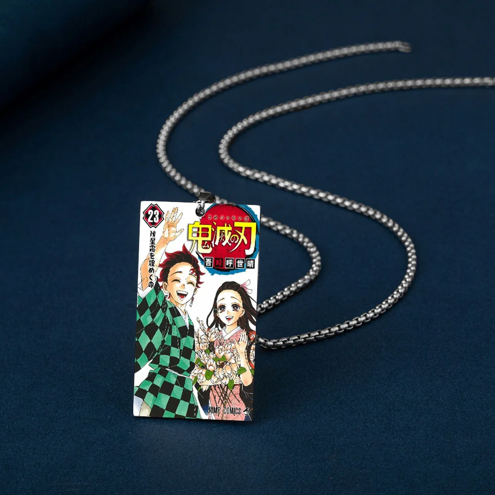 28 Style Kimetsu No Yaiba Tanjiro Necklace Anime Hanafuda Dangle ...