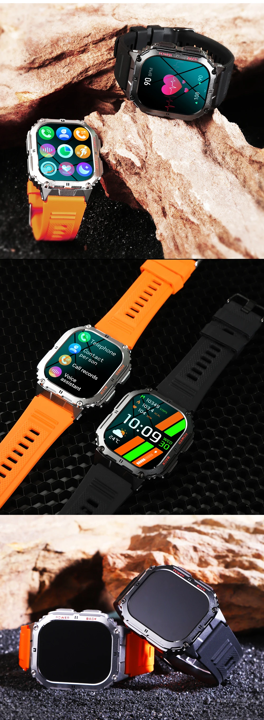 K61 Pro Amoled Smart Watch With 1.96 Inch Screen Bt Call Heart Rate ...