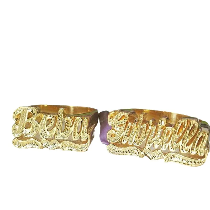 Custom 3d Name Ring Finger Ring Plated Personalized Ring Jewelry Gift ...