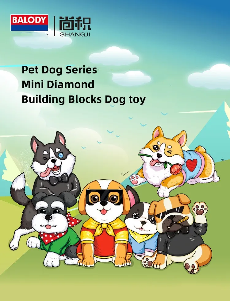 DIY Mini Cartoon Character Building Blocks - Pet Dogs