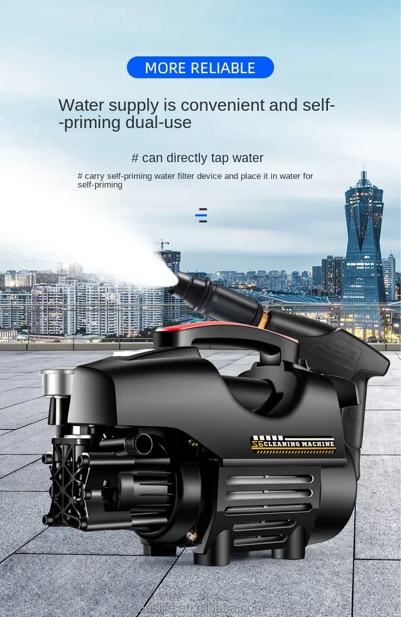 1400w Induction Motor 90bar Yellow Portable High Pressure Car Washer ...