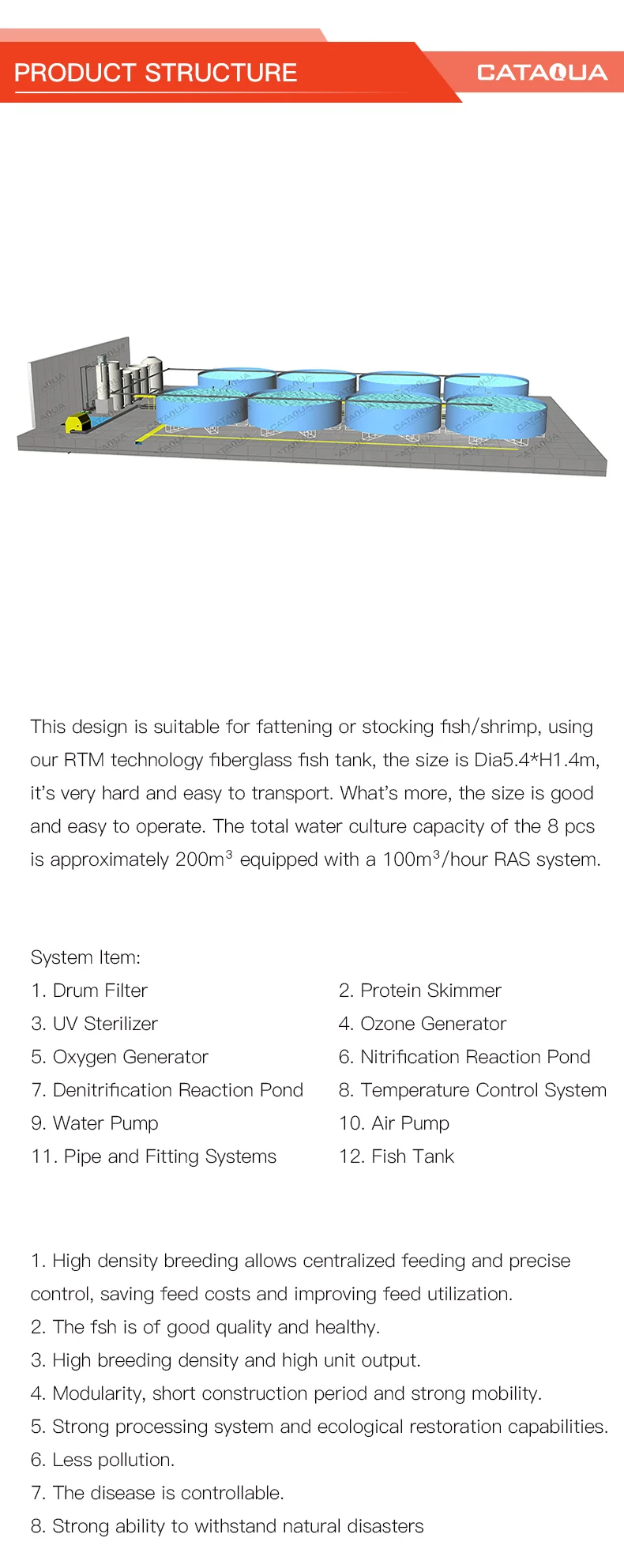 100000L RAS Aquaculture Systems for Efficient Fish Farming