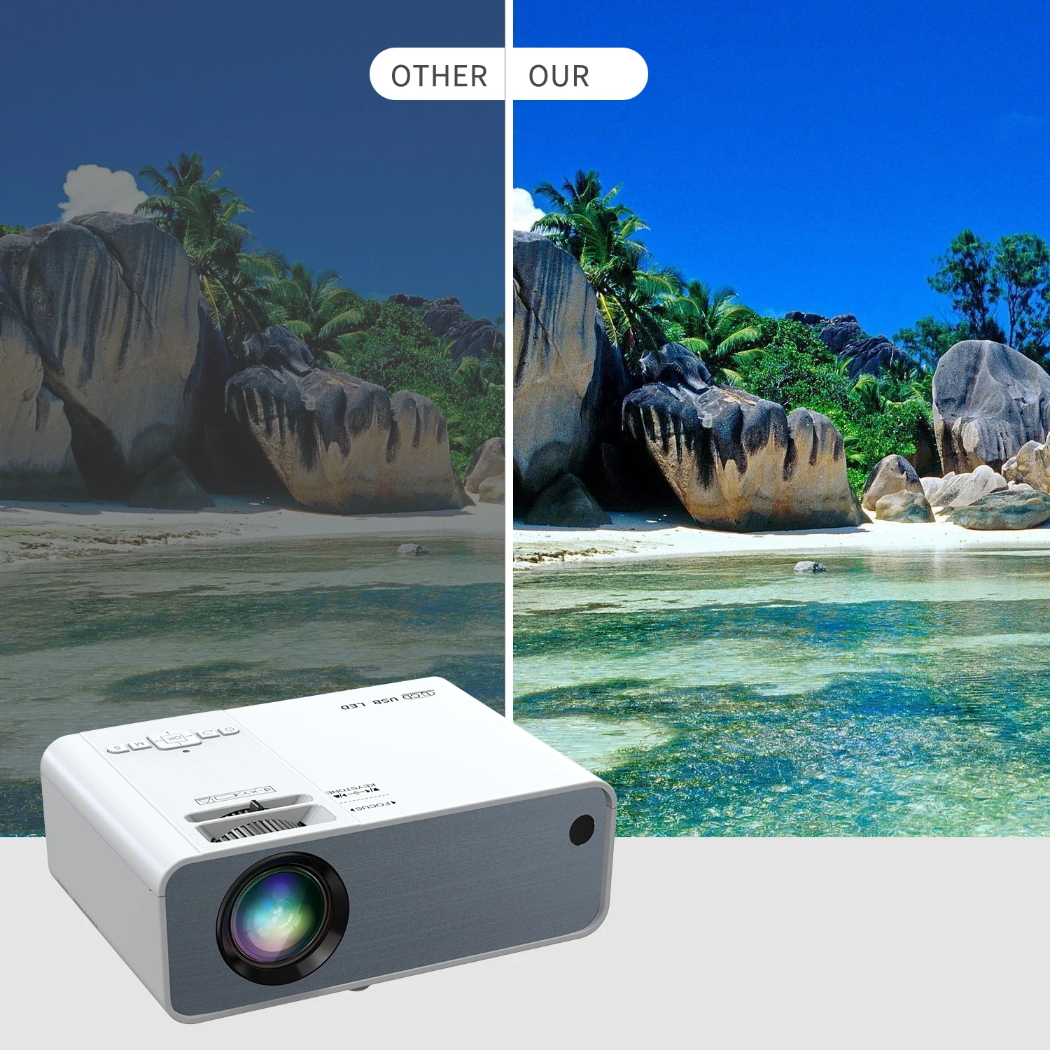 Full HD 1080P Smart Android Wifi LCD Video Laser Projector HiFi Speaker ...