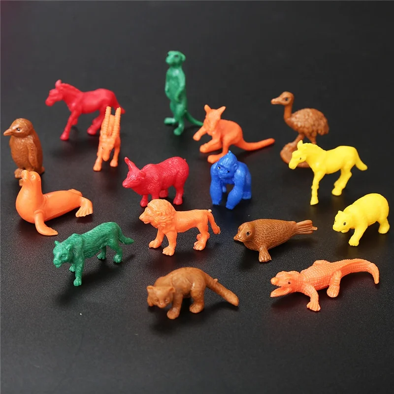 32mm PVC Capsule Toys - 16 Mini Zoo Animal Figures for Kids ...