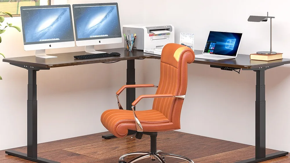 Modern Lifting Three Motor Office Standing Table Three Legs Height ...