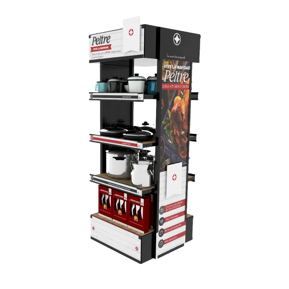 Retail Shop Fixture Floor Standing Two Side Kitchenware Utensils Metal ...