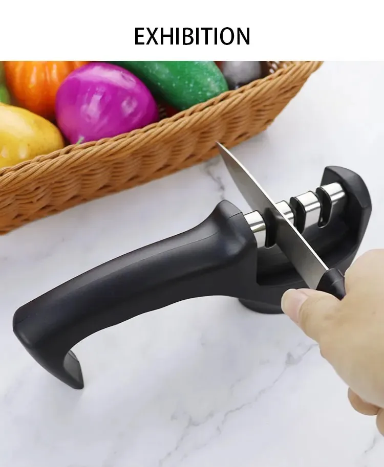 3 Level Knife Sharpener Multi-function Plastic Handle Manual Mini Outdoor Knife Sharpener - Buy ...
