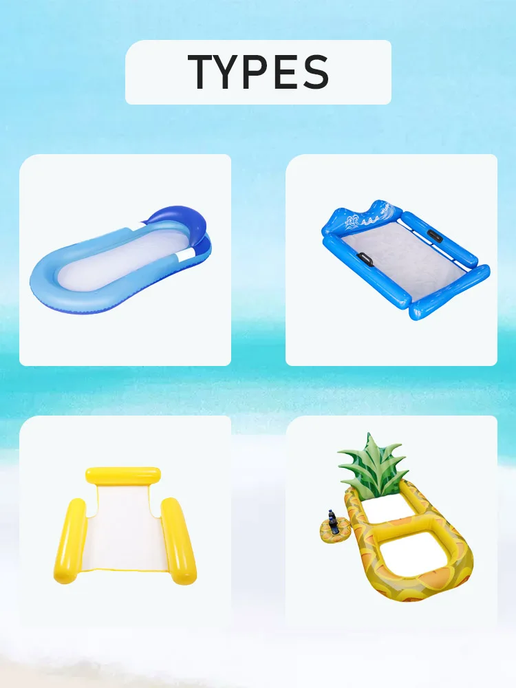 Mesh Floating Bed Toy Inflatable Hammock Water Foldable Backrest ...