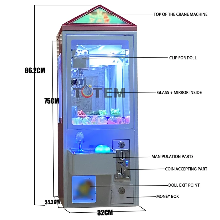 Totem Used Arcade Crane Claw Machines for Sale Sticker Vending Machine ...