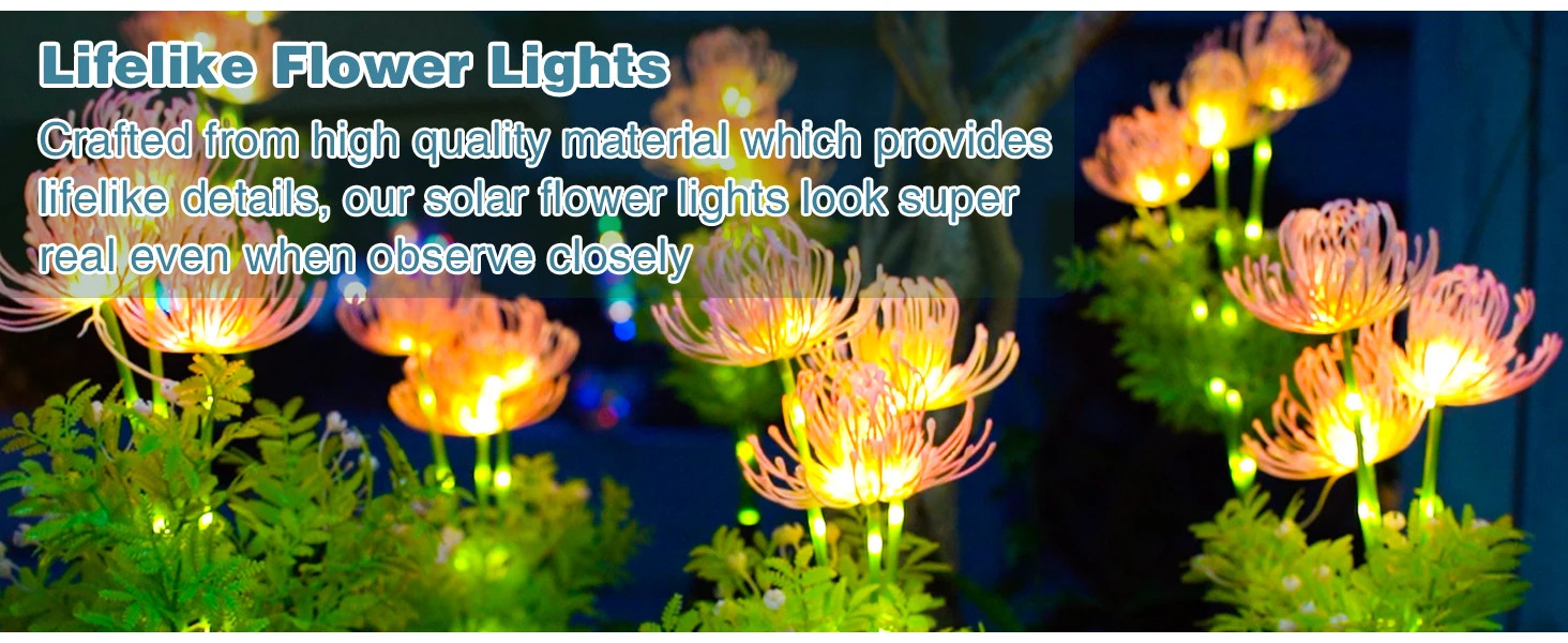 Customized IP65 Solar Garden Lights With Glowing Flowers Stems LED ...