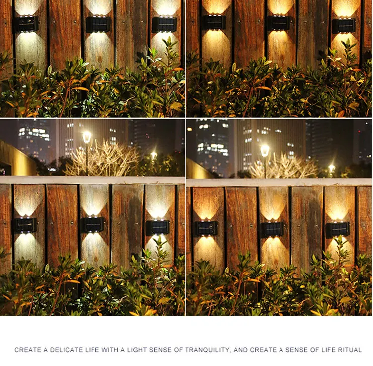 2 Packs Wall Mounted Pathway Lights Outdoor Led Solar Garden Light ...