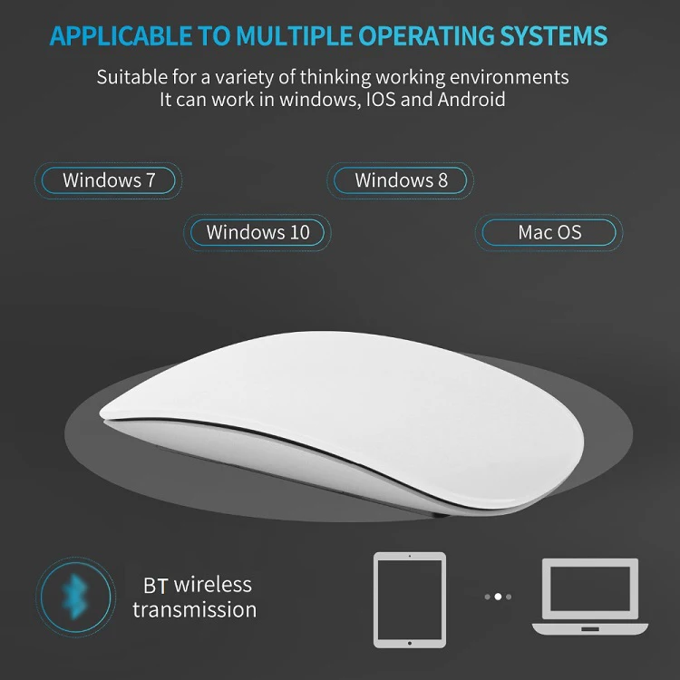 BT Ultra Slim Portable Wireless Arc Touch Sensitive Magic Mouse for ...