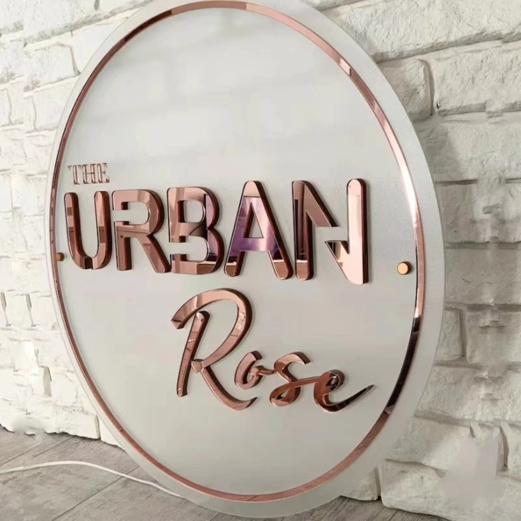 Gold Metal Letters Business Shop Signs 3d Acrylic Logo Custom Led ...