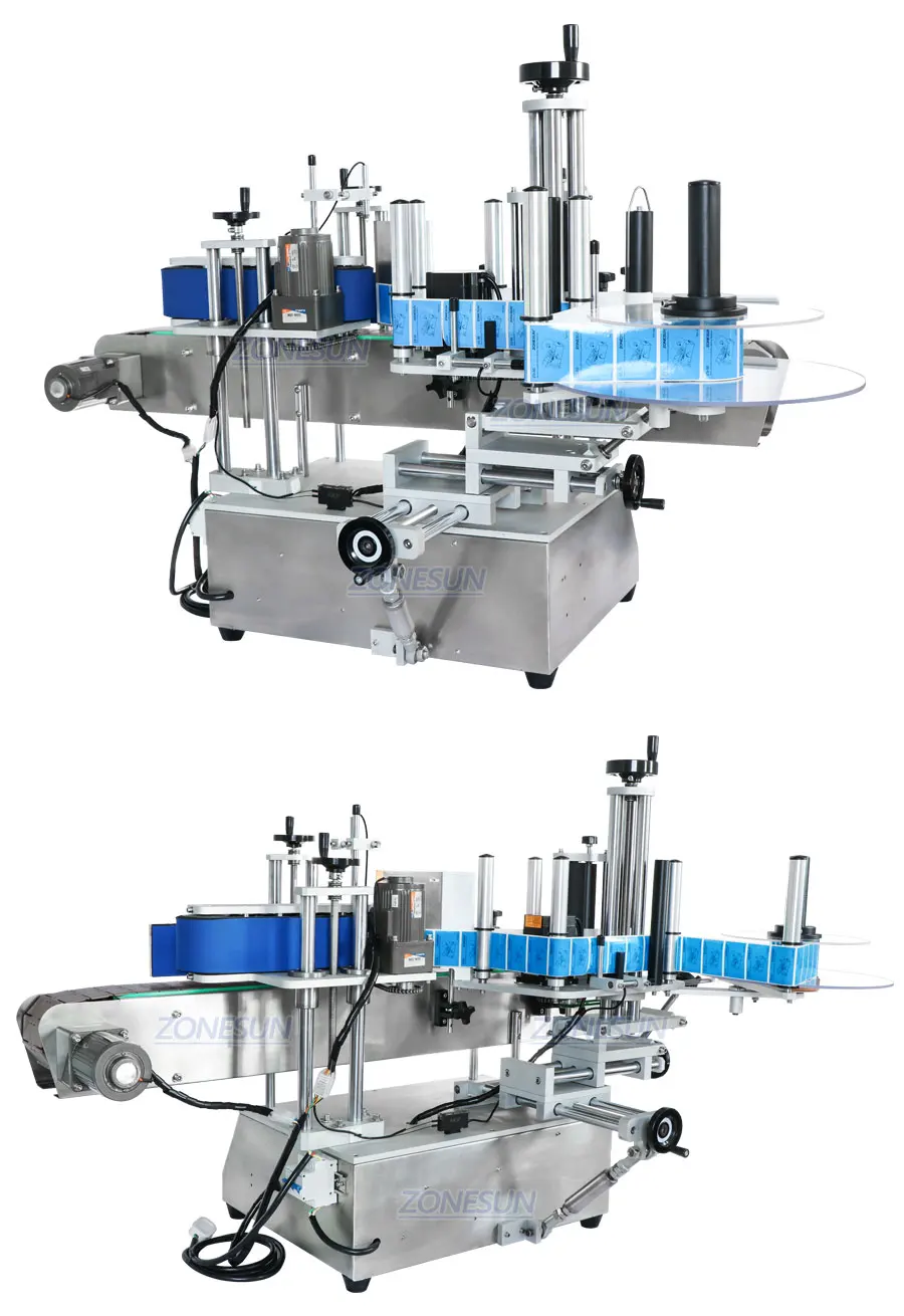 ZONESUN ZS-TB150A Desktop Automatic Water Drinks Glass Round Bottle Label Applicator Sticker ...