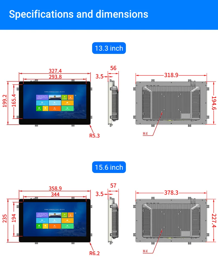 Android 15.6 Inch Monitor Win 10 Capacitive Touch Screen Android Pc ...