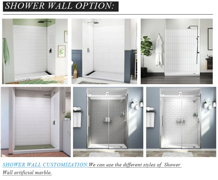 Easy Installation Solid Surface Shower Wall Panels Tray Kit for ...