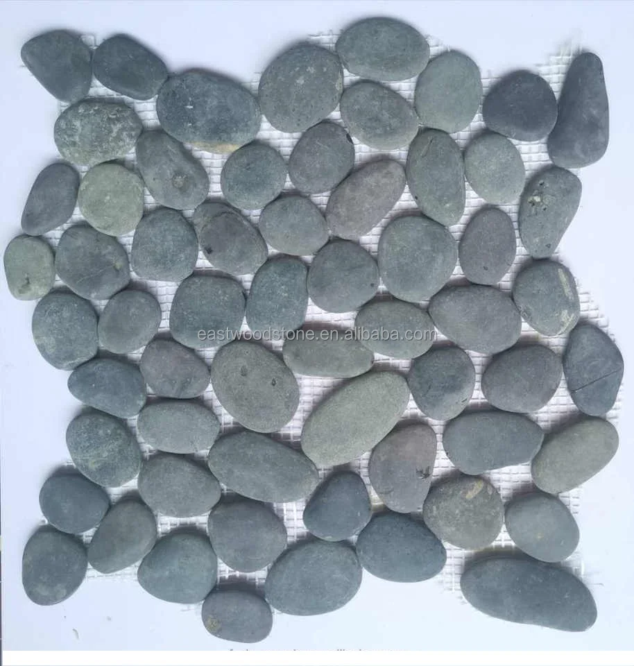 Interlock Natural Pebble Stone Mosaic Tile - Buy Cobble Stone Sliced ...