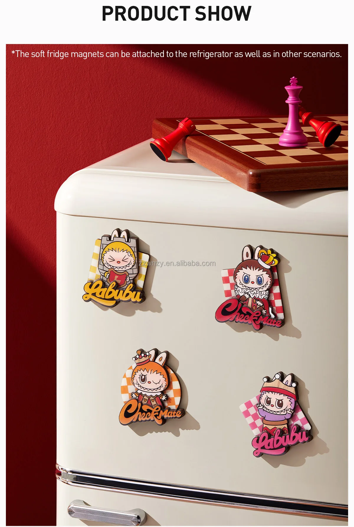 Popmart Labubu MONSTERS Let's Checkmate Fridge Magnet 3D Refrigerator ...