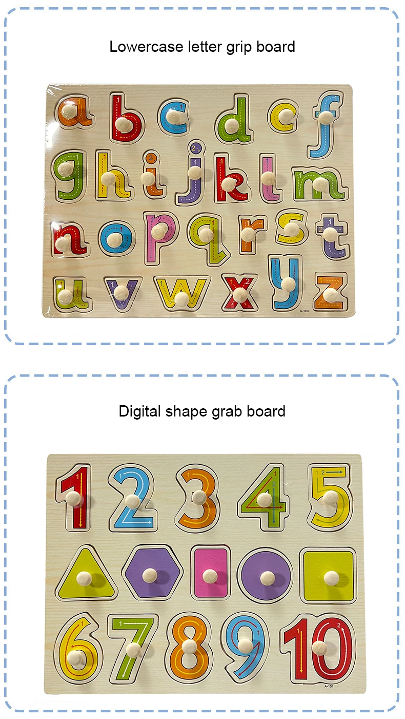 Montessori Wooden Alphanumeric & Animal Fruit Cognitive Puzzle Board ...