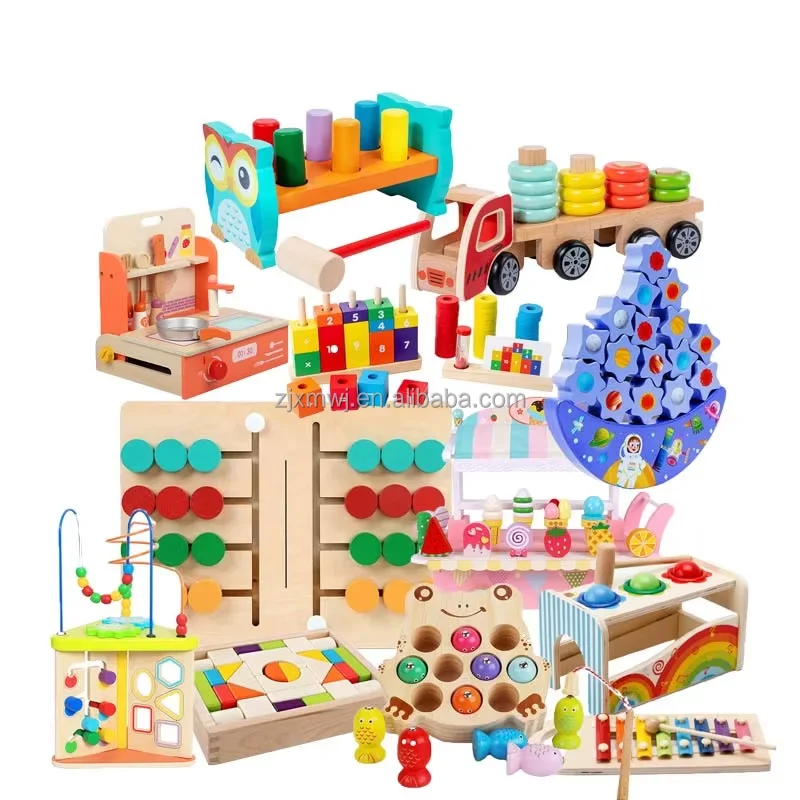 Wooden Children's Educational Toys - Stack & Match Sets