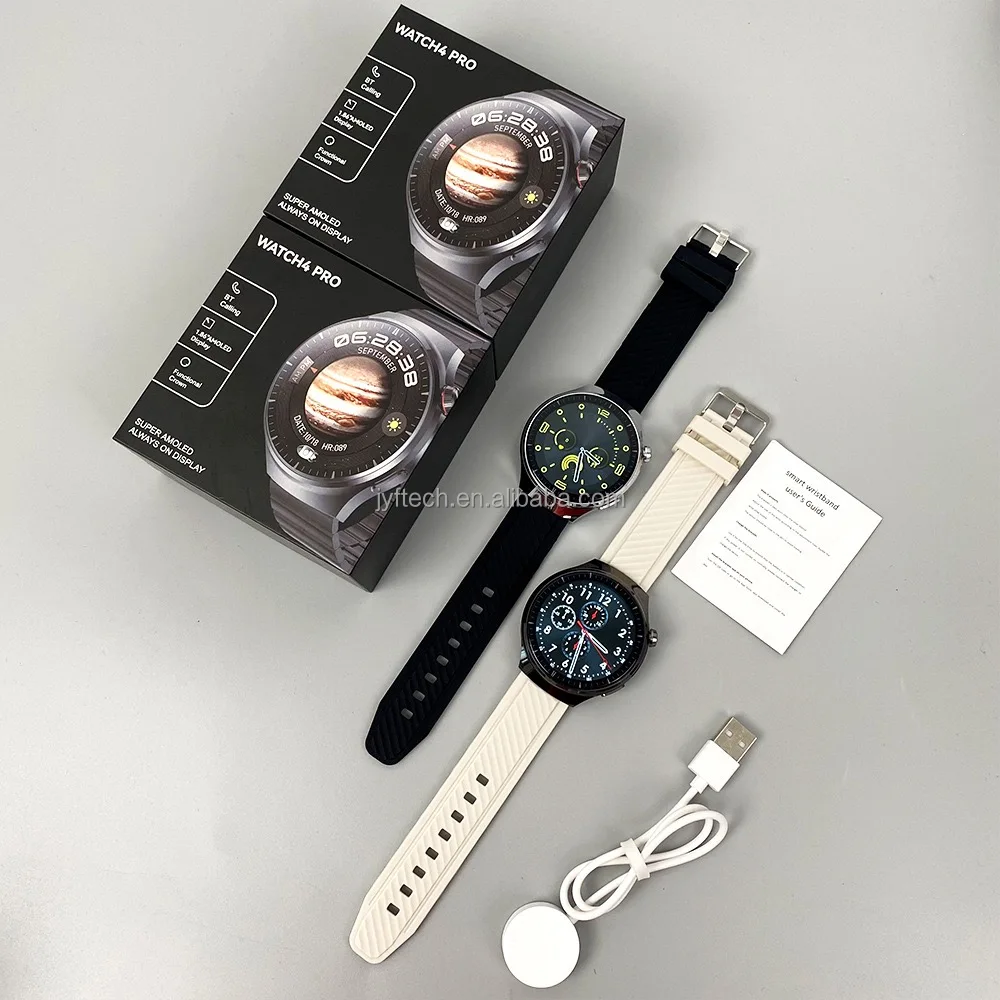 New Watch4 Pro Round Smart Watch Heart Rate Monitoring Bt Call Gt4 ...