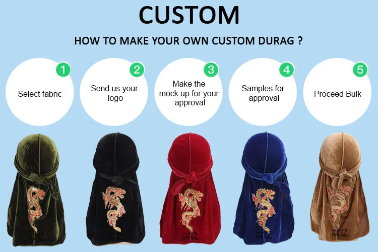 Shop High Quality Color Custom Durags - Quick Dry & Versatile