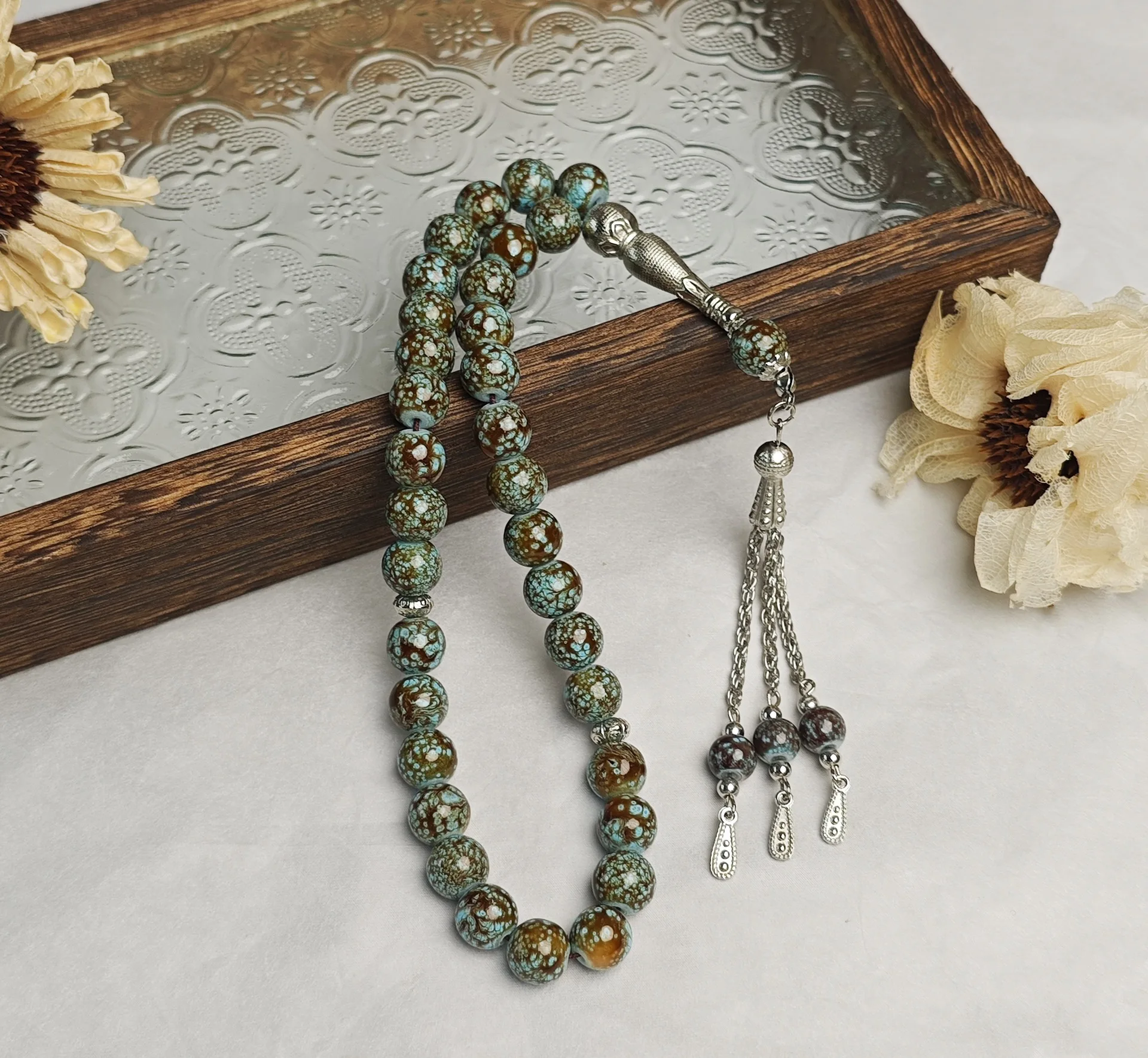 Islamic Rosary Exploding Beads Glass Material - 33 Pieces
